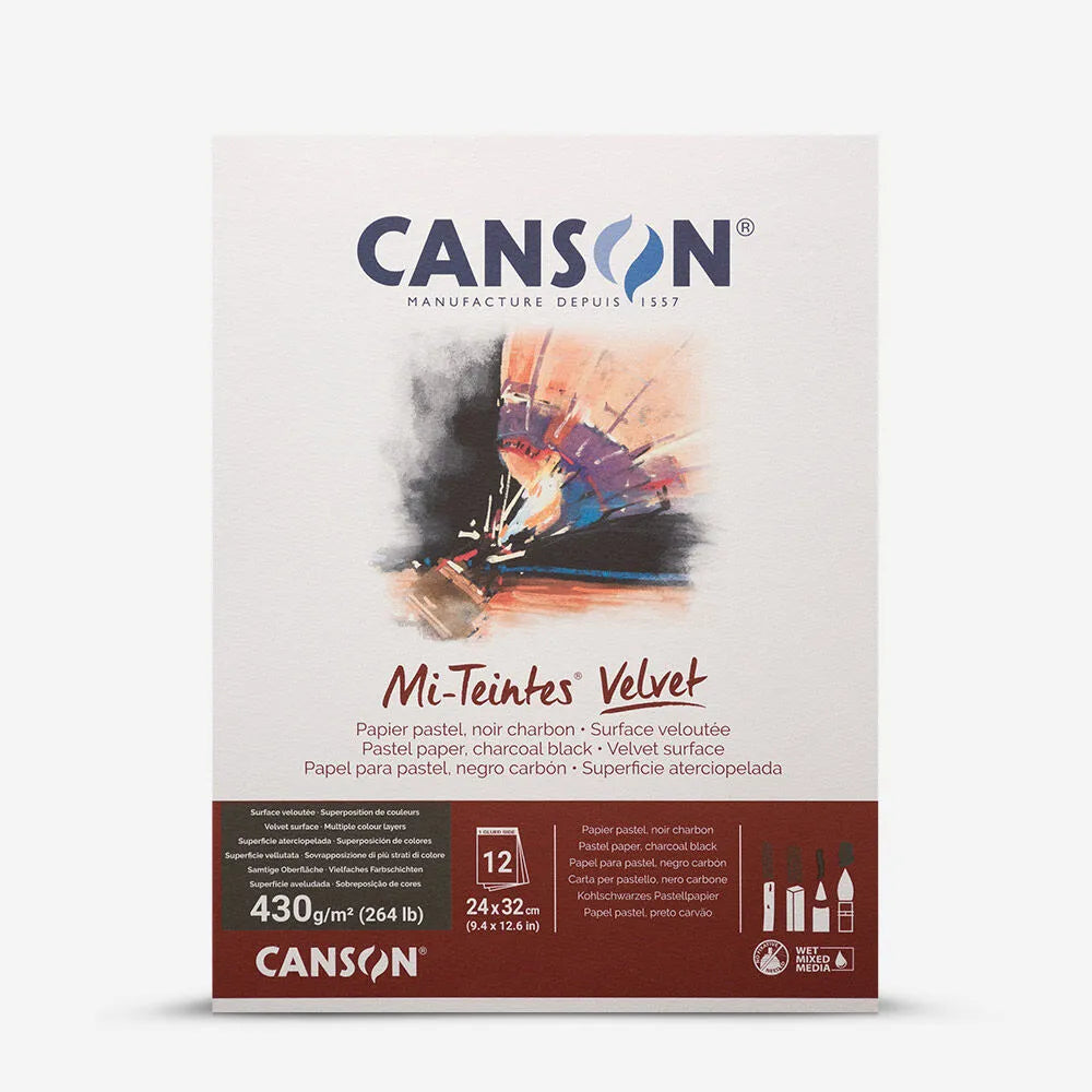 Canson Mi-Teintes Velvet 430gsm Charcoal Black Pastel Pads – The Ink Spot